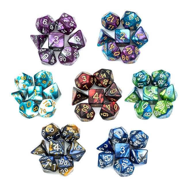 Polyhedral DND Dice Sets Blend Color Dice for Dungeons and Dragons ...