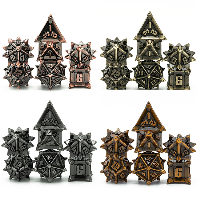 Plated Ancient Metal dice(Pinwheel) with Metal Box,Pinwheel