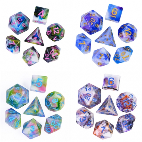 Polyhedral DND Dice Sets Transparent Discolored Dice for Dungeons and ...