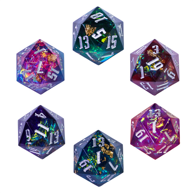 Handmade Glitter Paper D20,Sharp Dice