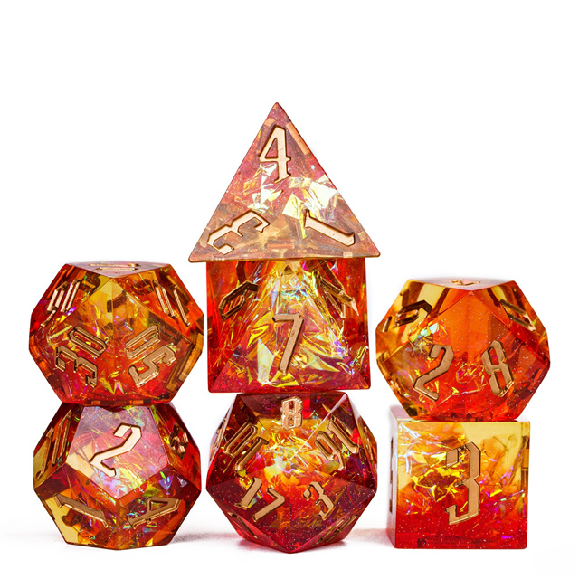 Handmade Flame Dice,Sharp Dice