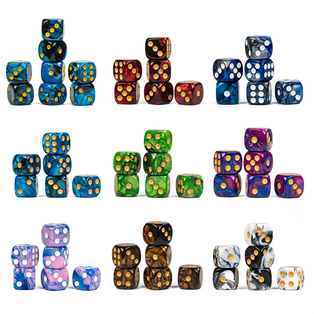 Acrylic 16mm Color Blend Pip Dice,16mmD6