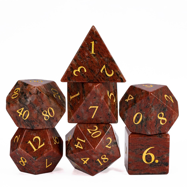 Granite Sesame Red Gemstone with Green Sunroof Carton,Stone Dice