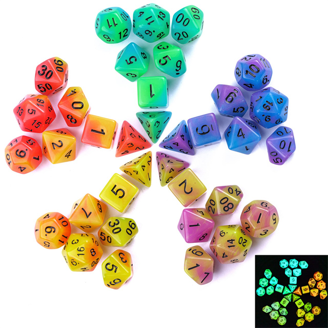 Polyhedral DND Dice Sets Blend Color Dice for Dungeons and Dragons ...