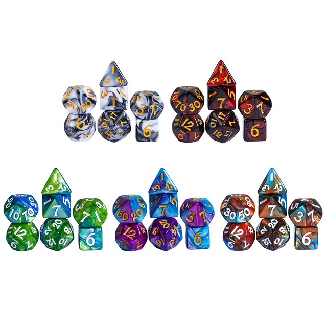 Polyhedral DND Dice Sets Blend Color Dice for Dungeons and Dragons ...