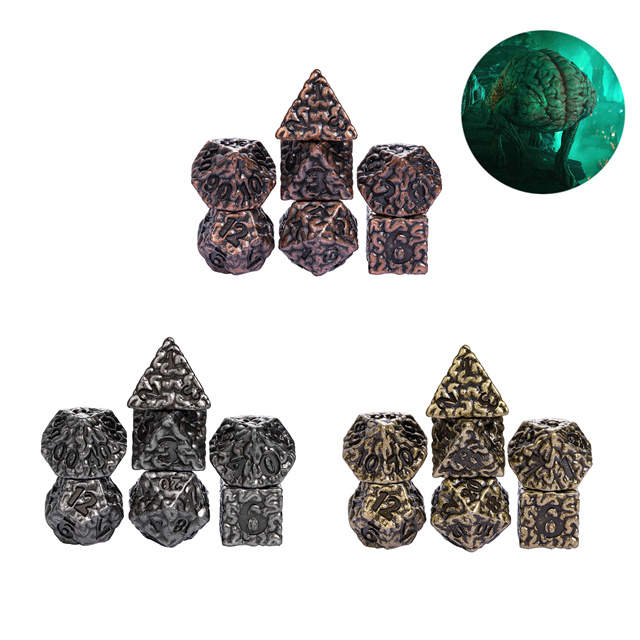 Barrel Plating Metal Dice（Intellect Devourer）with Metal Box,Intellect ...