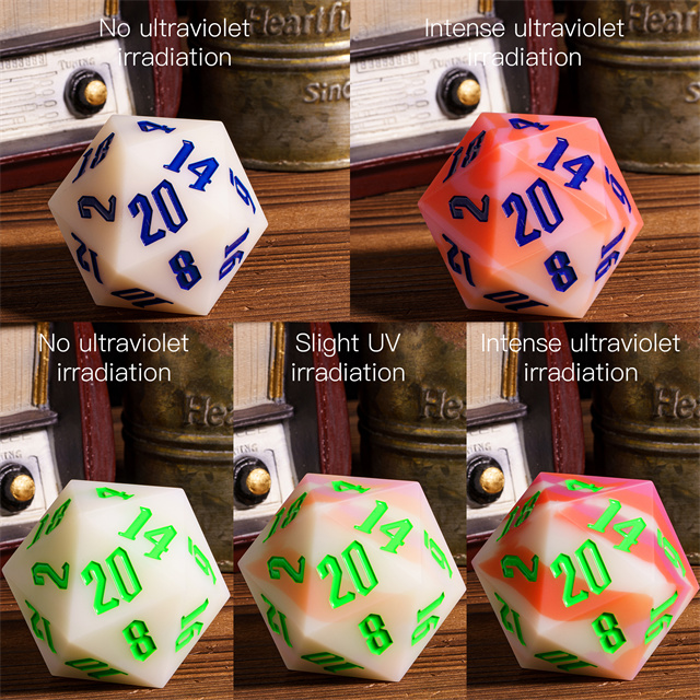 Silicone 55mm D20（Color change under UV light）,Silicone Dice (55mm D20）