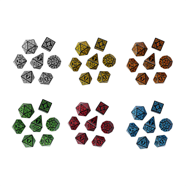 Polyhedral DND Dice Sets Blend Color Dice for Dungeons and Dragons ...
