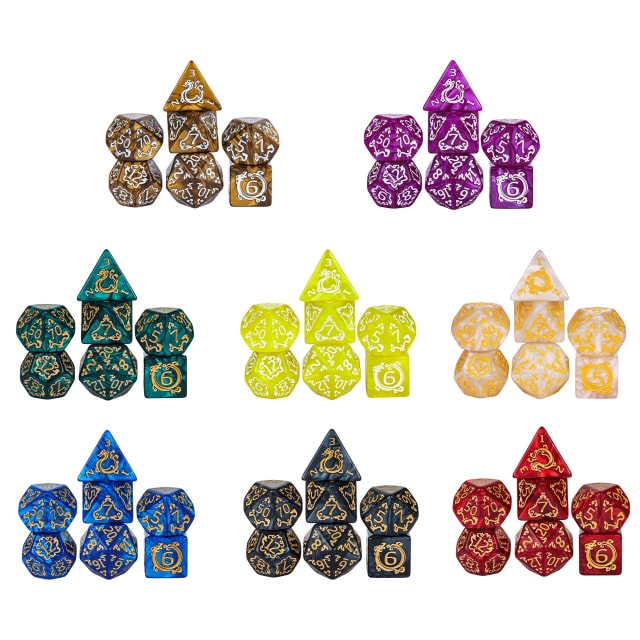 Polyhedral DND Dice Sets Blend Color Dice for Dungeons and Dragons ...