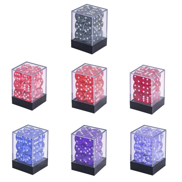 Handmade Resin 16mm D6 Pip Dice with ABS Box,Handmade D6