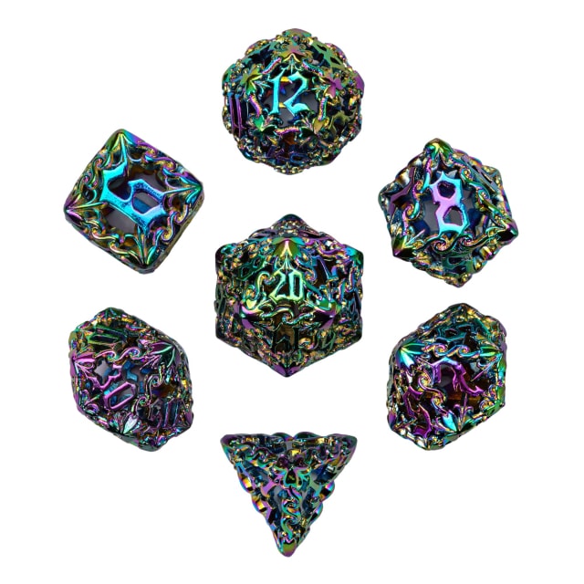 Silvery Series Metal D&D Dice Set for Role Playing Games