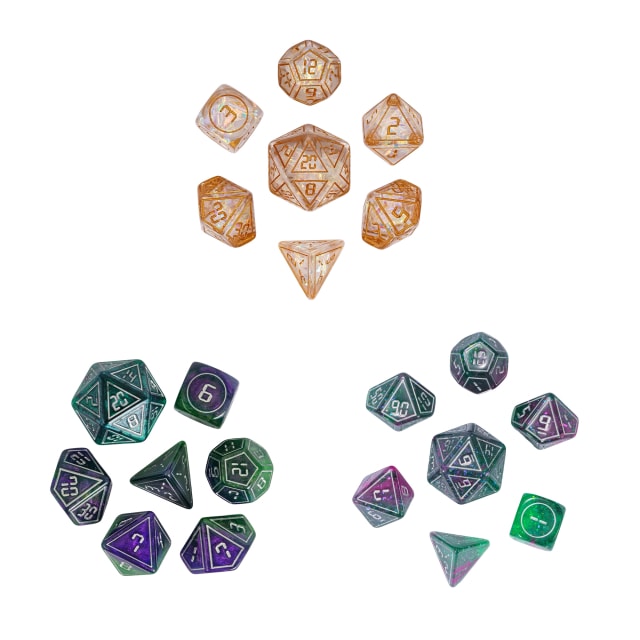 Polyhedral DND Dice Sets Transparent Discolored Dice for Dungeons and ...