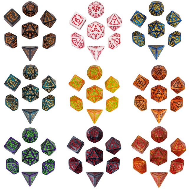 Polyhedral DND Dice Sets Blend Color Dice for Dungeons and Dragons ...