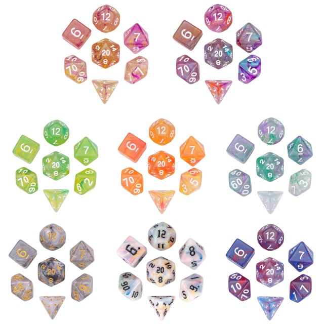 Polyhedral DND Dice Sets Blend Color Dice for Dungeons and Dragons ...